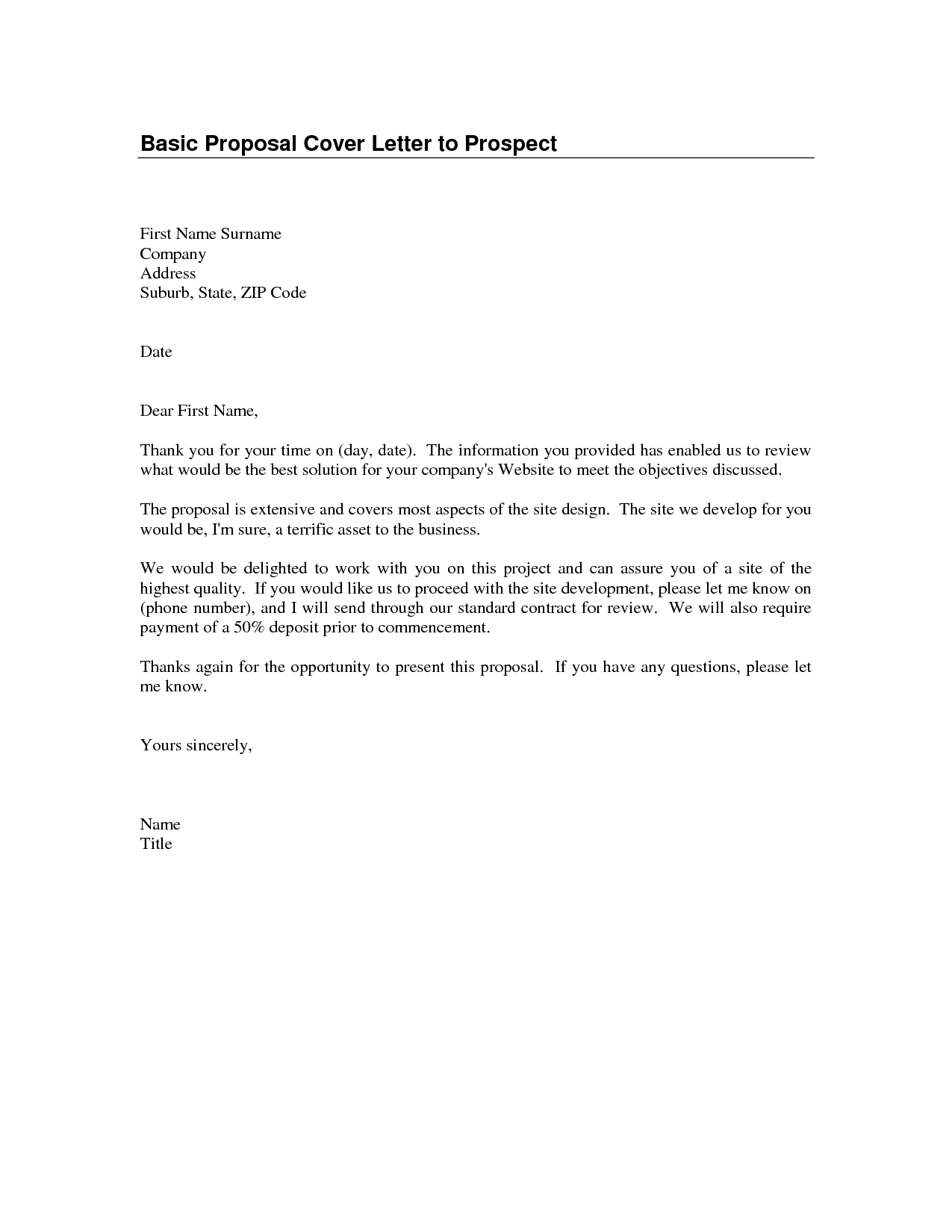 Free Printable Cover Letter Examples