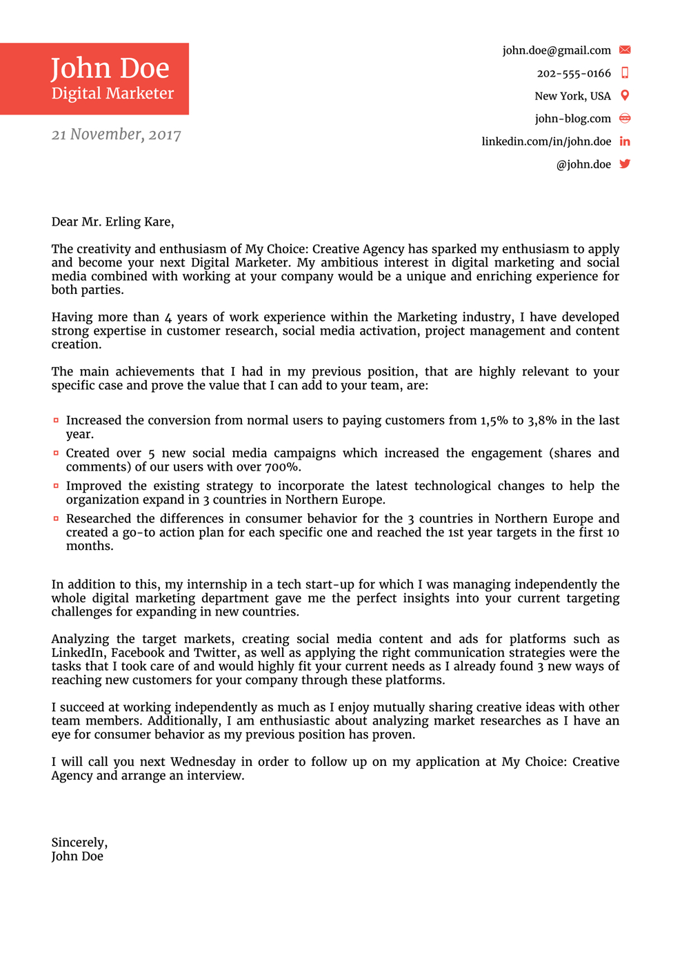 27 Cover Letter Content Letterly info