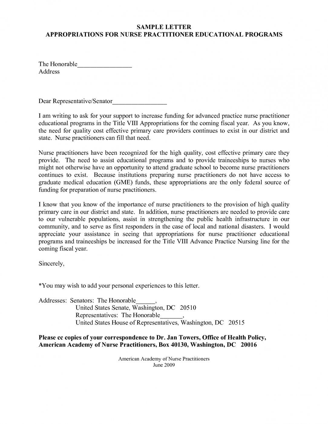 26 Cover Letter For Nurse Practitioner Letterly info