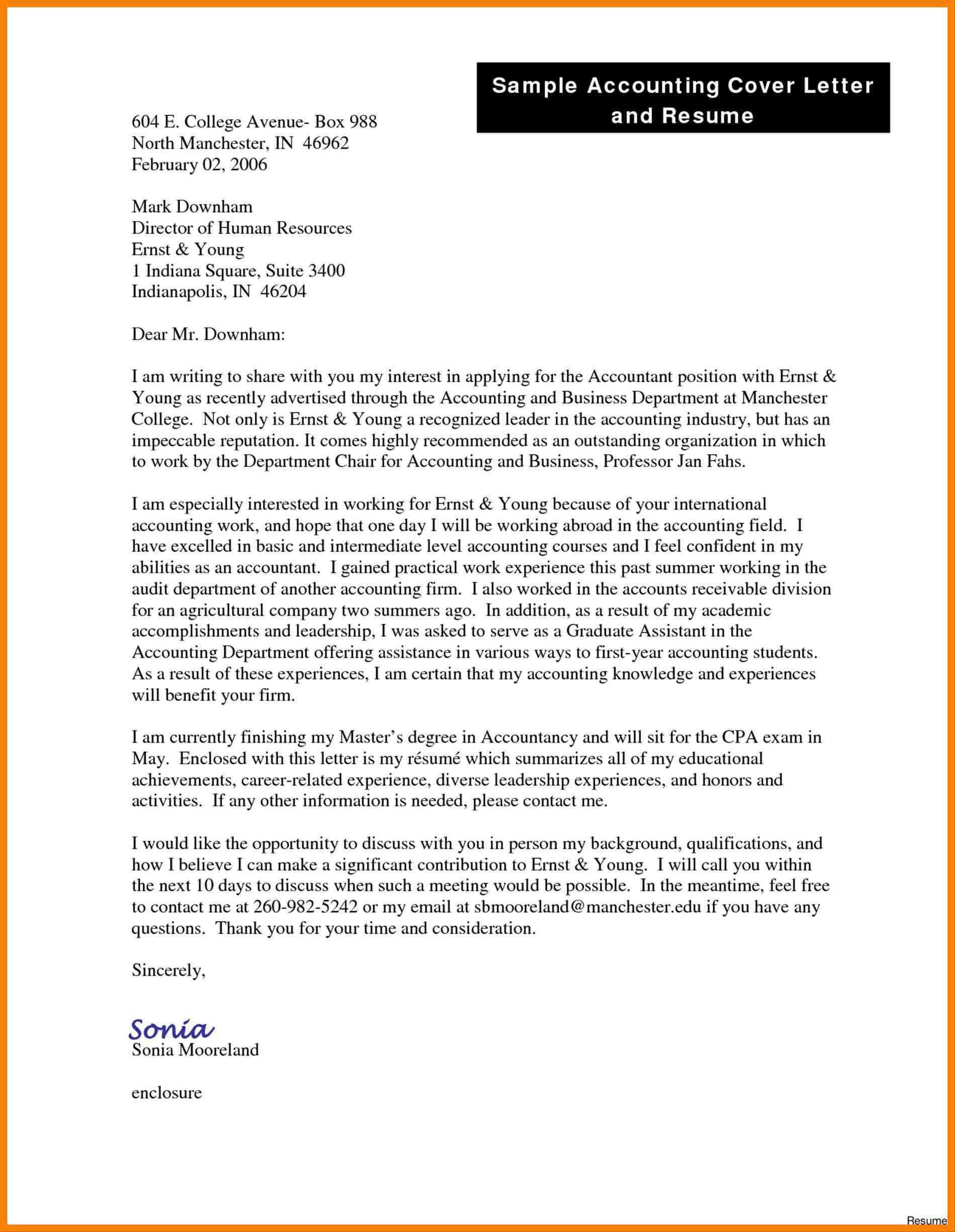 25+ Accounting Cover Letter - letterly.info