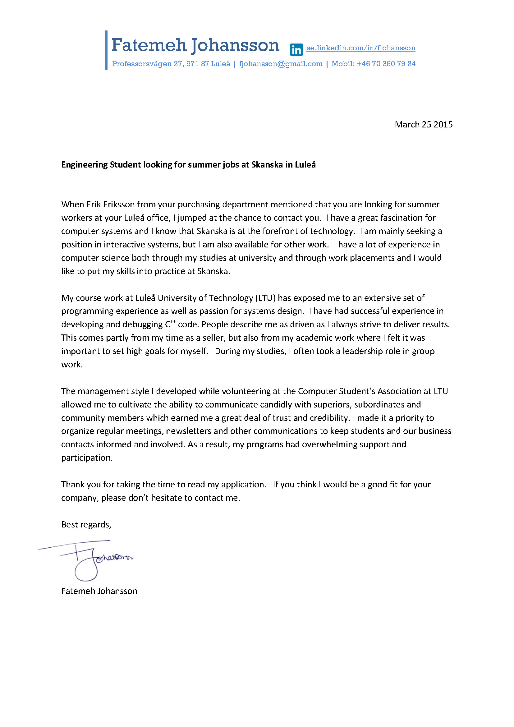 26+ Computer Science Cover Letter - letterly.info