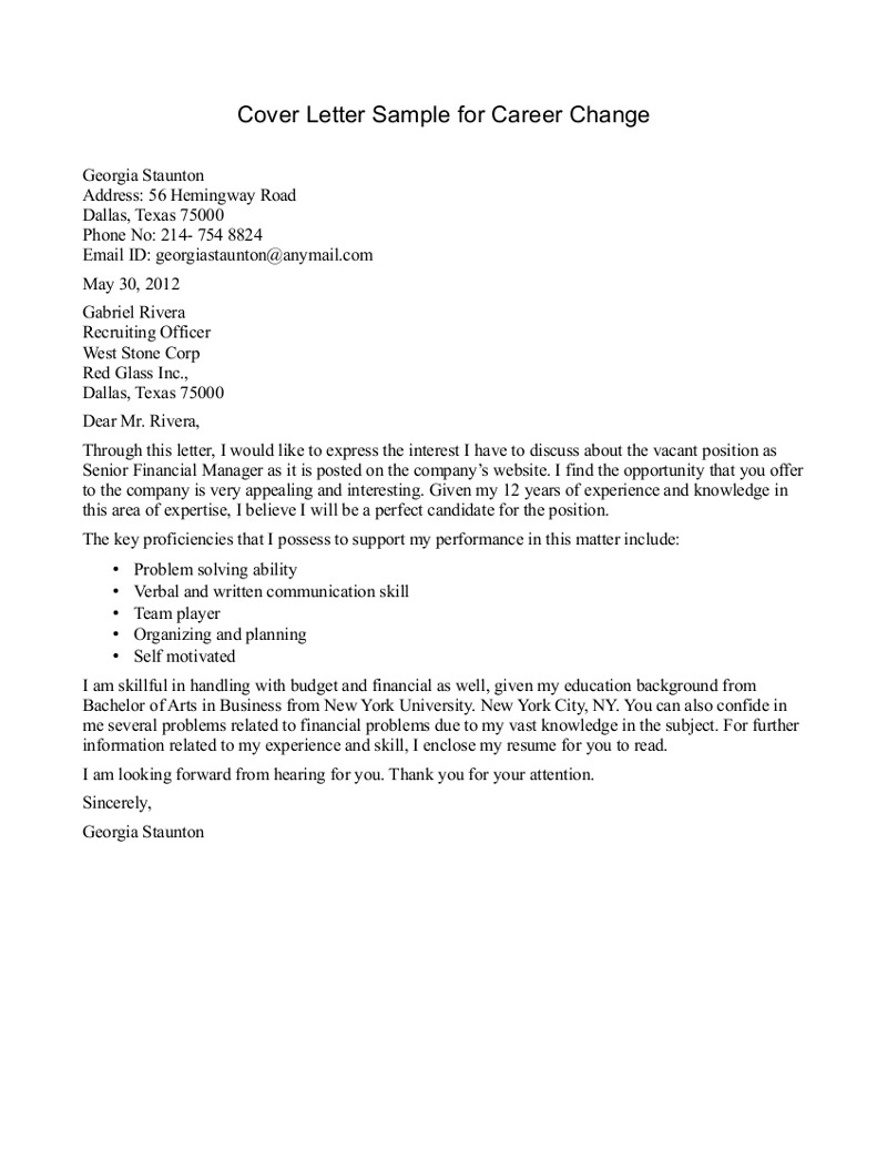 Cover Letter Career Change Change Of Leadership Letter Template ...