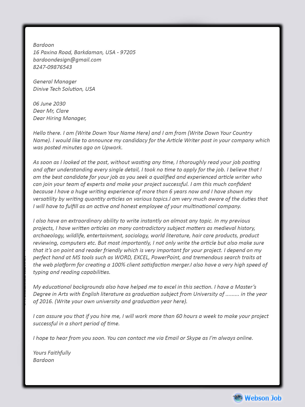 27+ Cover Letter Content - letterly.info