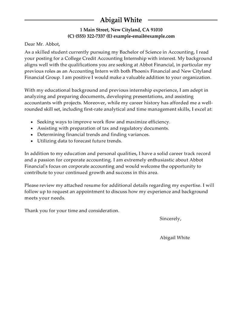 30+ Cover Letter Examples For Internship - letterly.info