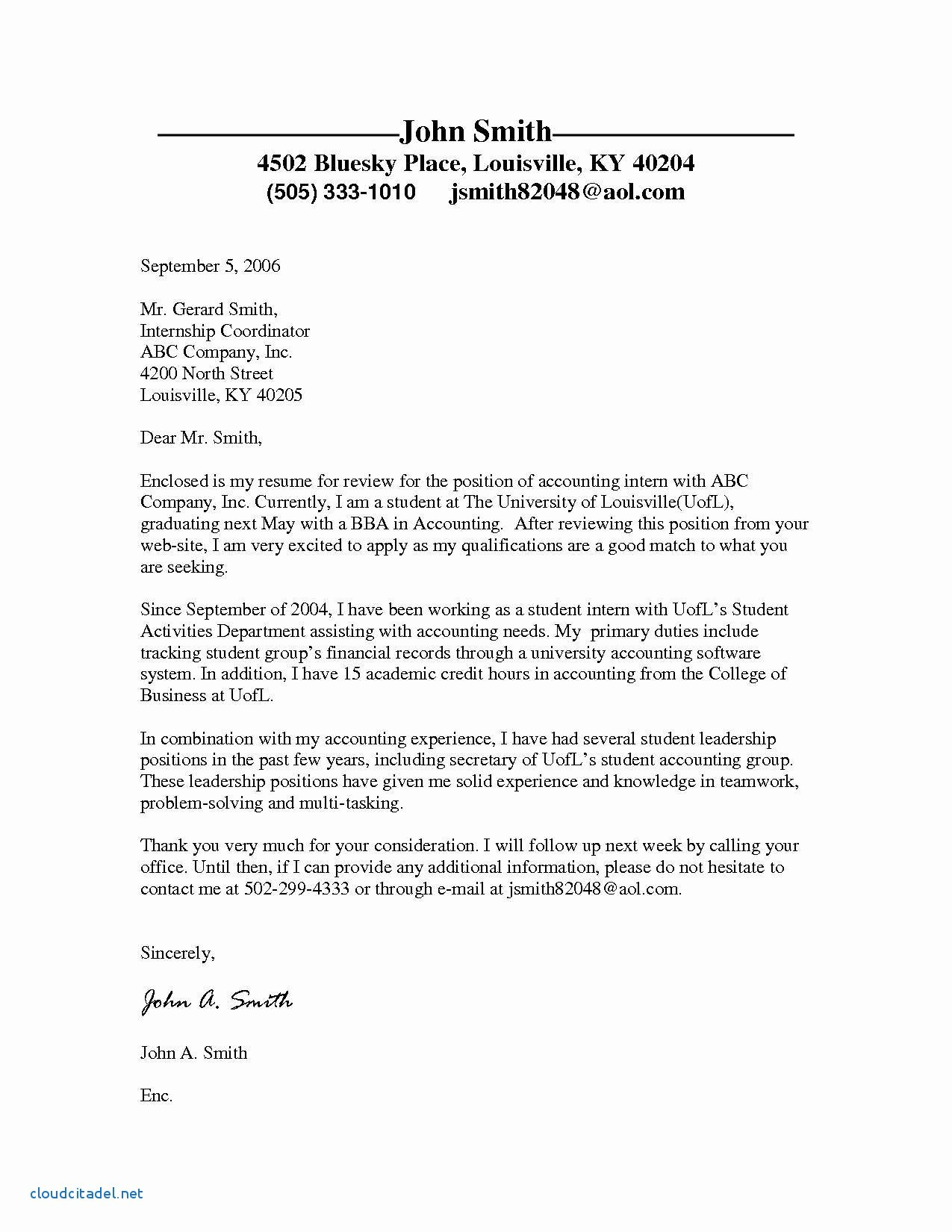 30+ Cover Letter Examples For Internship - letterly.info