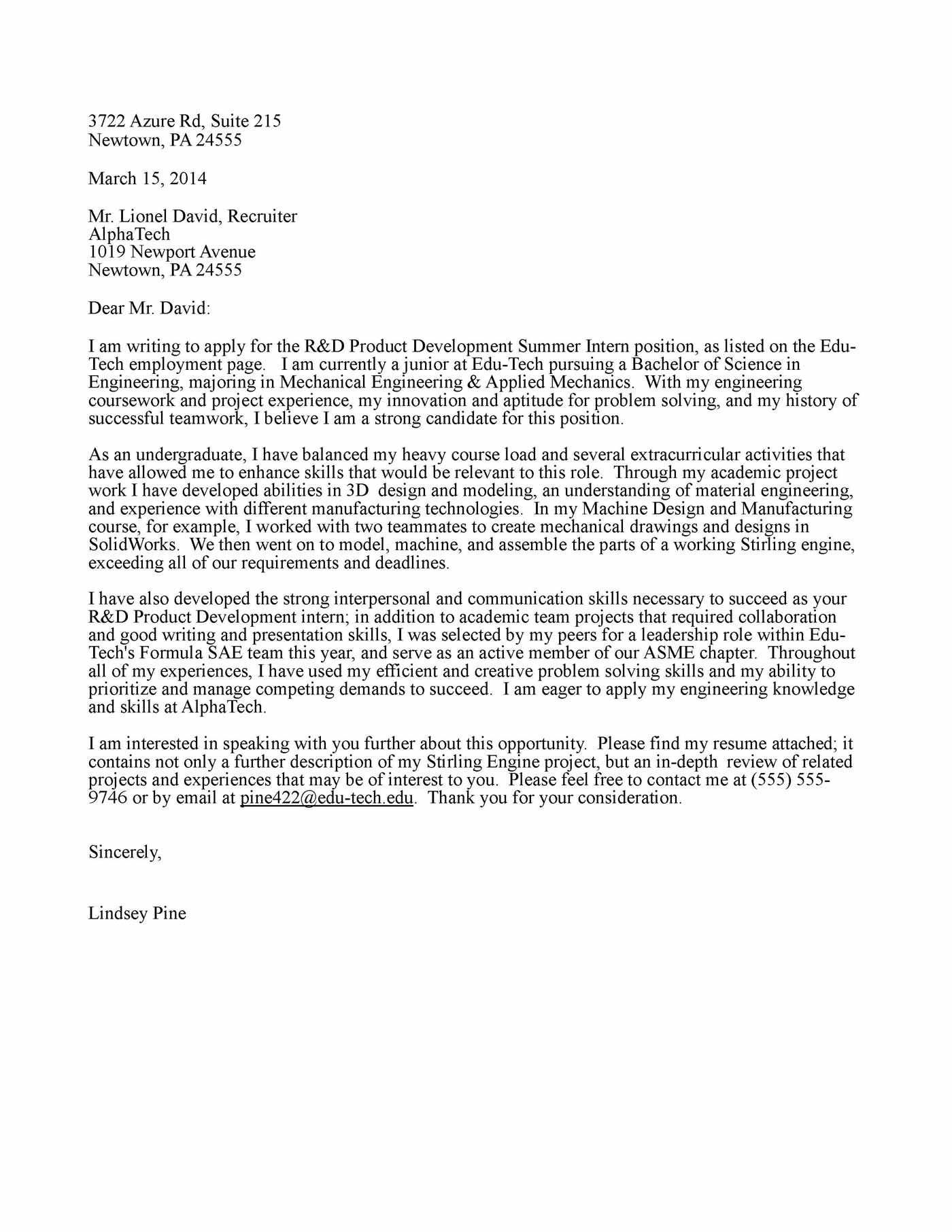26+ Cover Letter For Engineering Internship - letterly.info