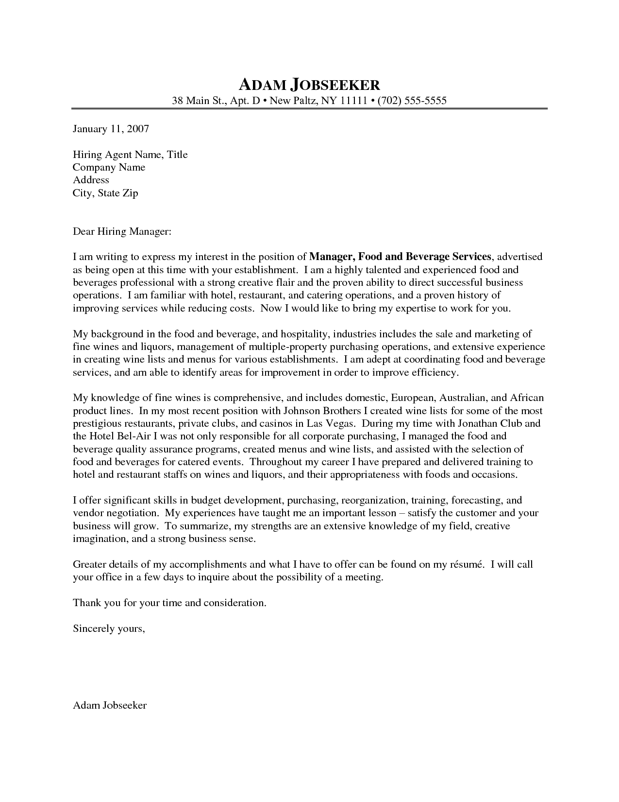 27+ Cover Letter For Food Service - letterly.info