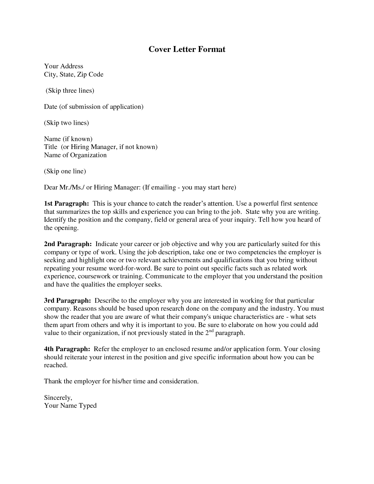 Cover Letter For Job Application Cover Letter Format For Personalizing ...