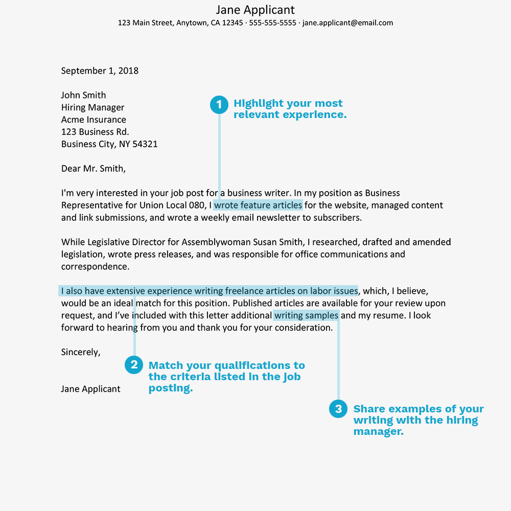 Cover Letter For Job Sample Cover Letter Writing Position - letterly.info