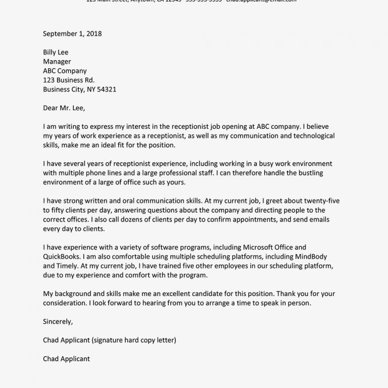 25+ Cover Letter For Receptionist - letterly.info