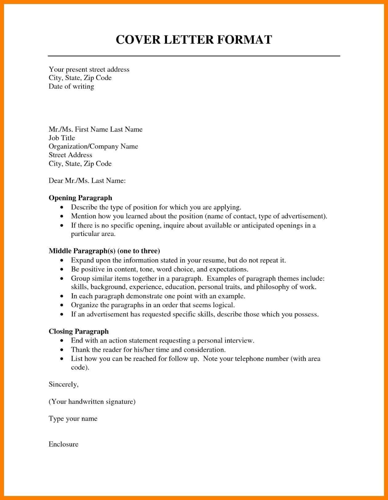 25+ Cover Letter Outline - letterly.info