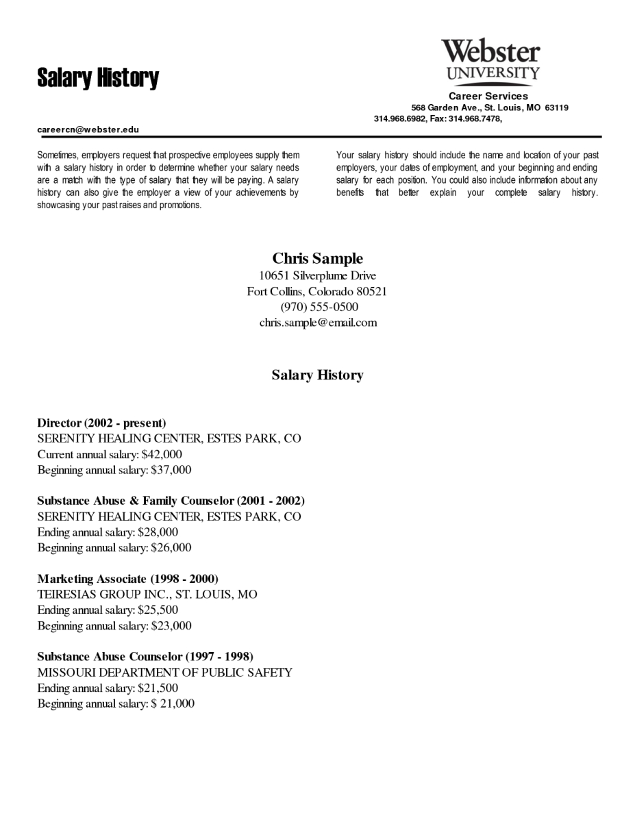 Cover Letter With Salary Requirements Should Salary Requirements Be On ...
