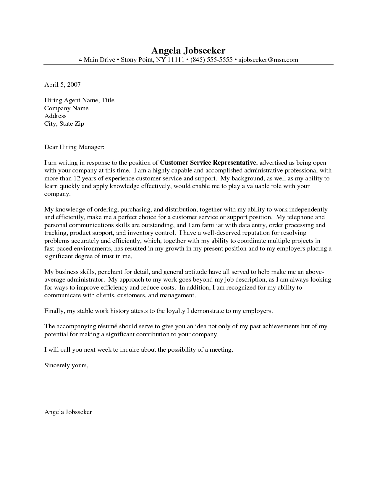 23+ Customer Service Cover Letter Examples - letterly.info