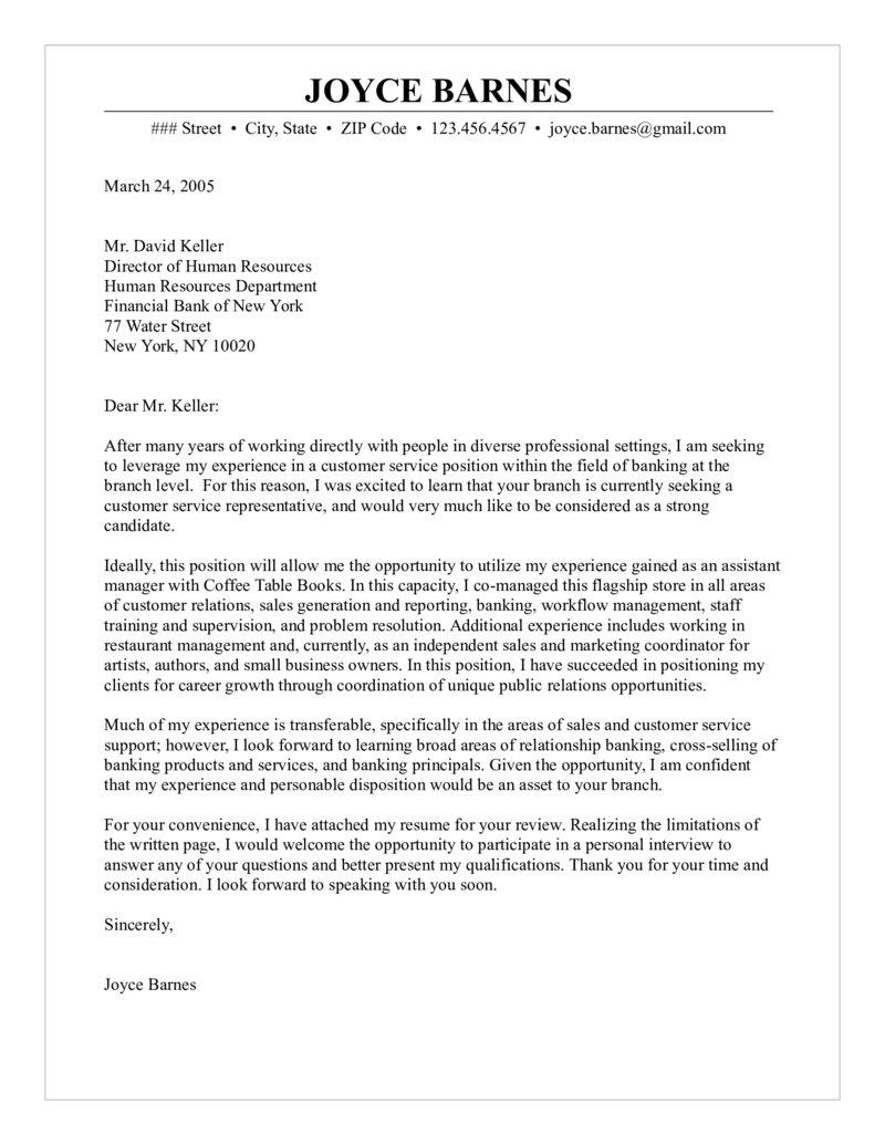 25+ Customer Service Cover Letter Samples - letterly.info