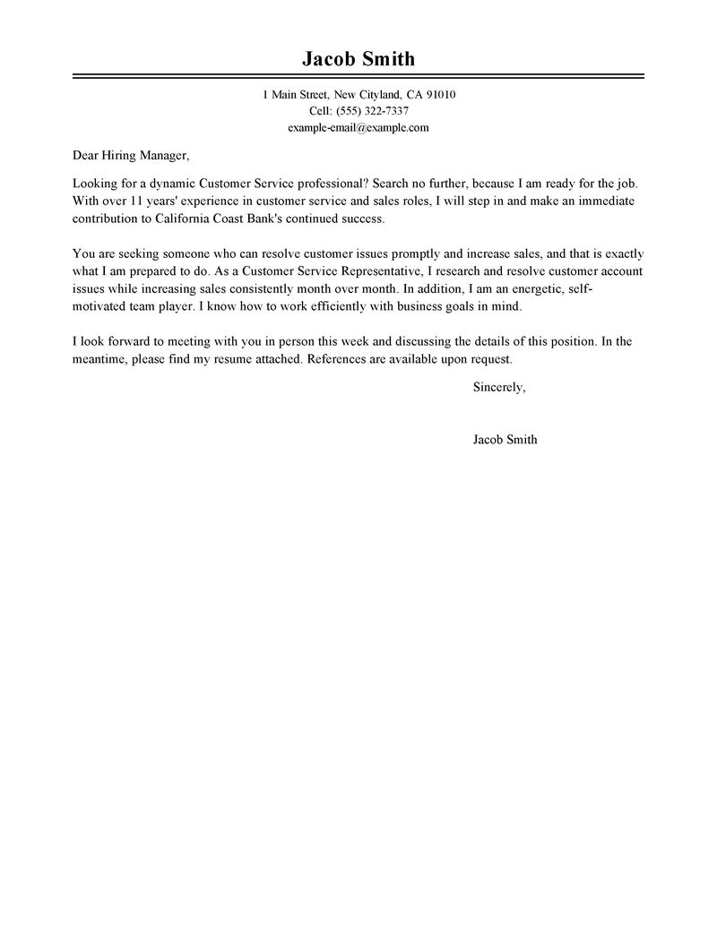 25+ Customer Service Cover Letter Samples - letterly.info