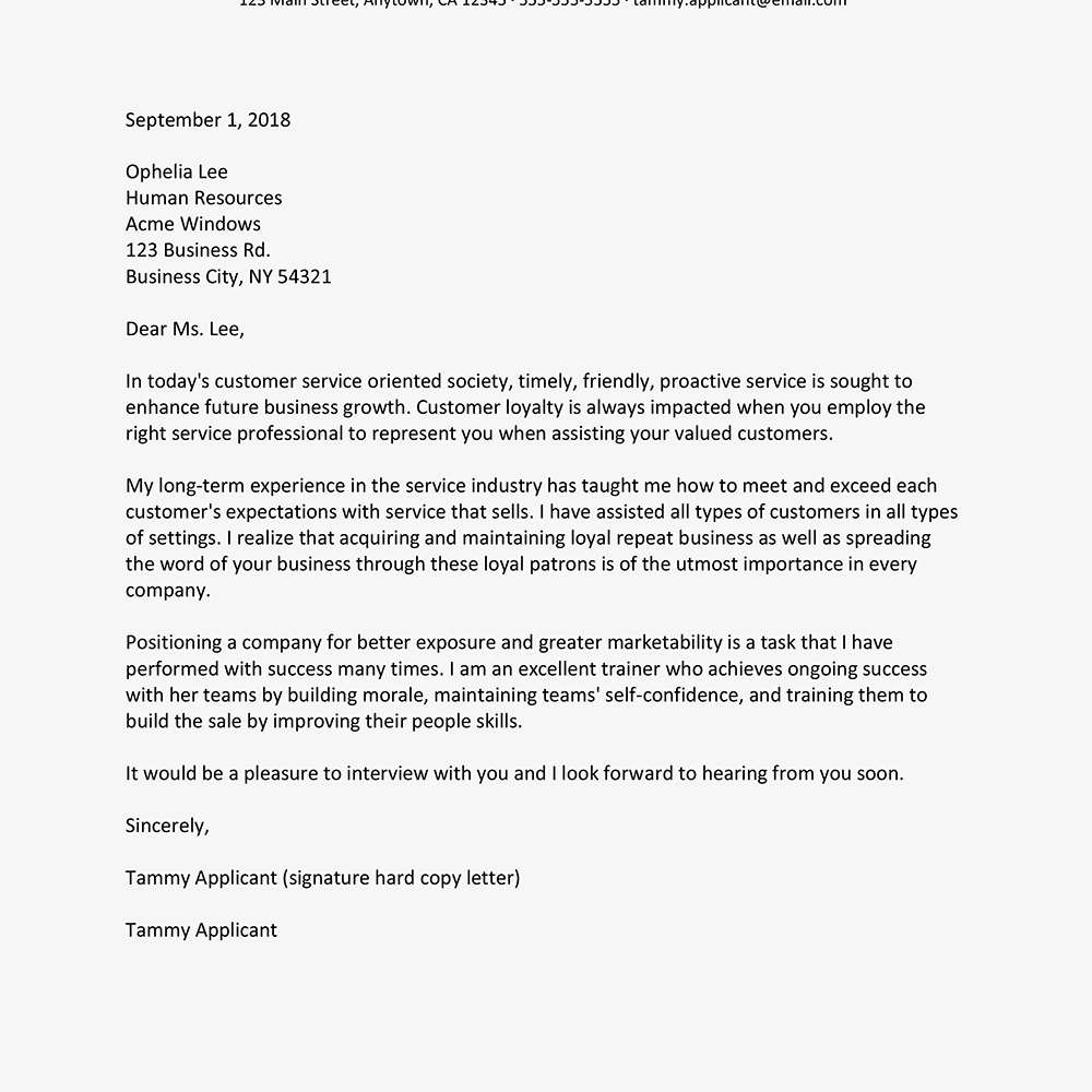 25+ Customer Service Cover Letter Samples - letterly.info