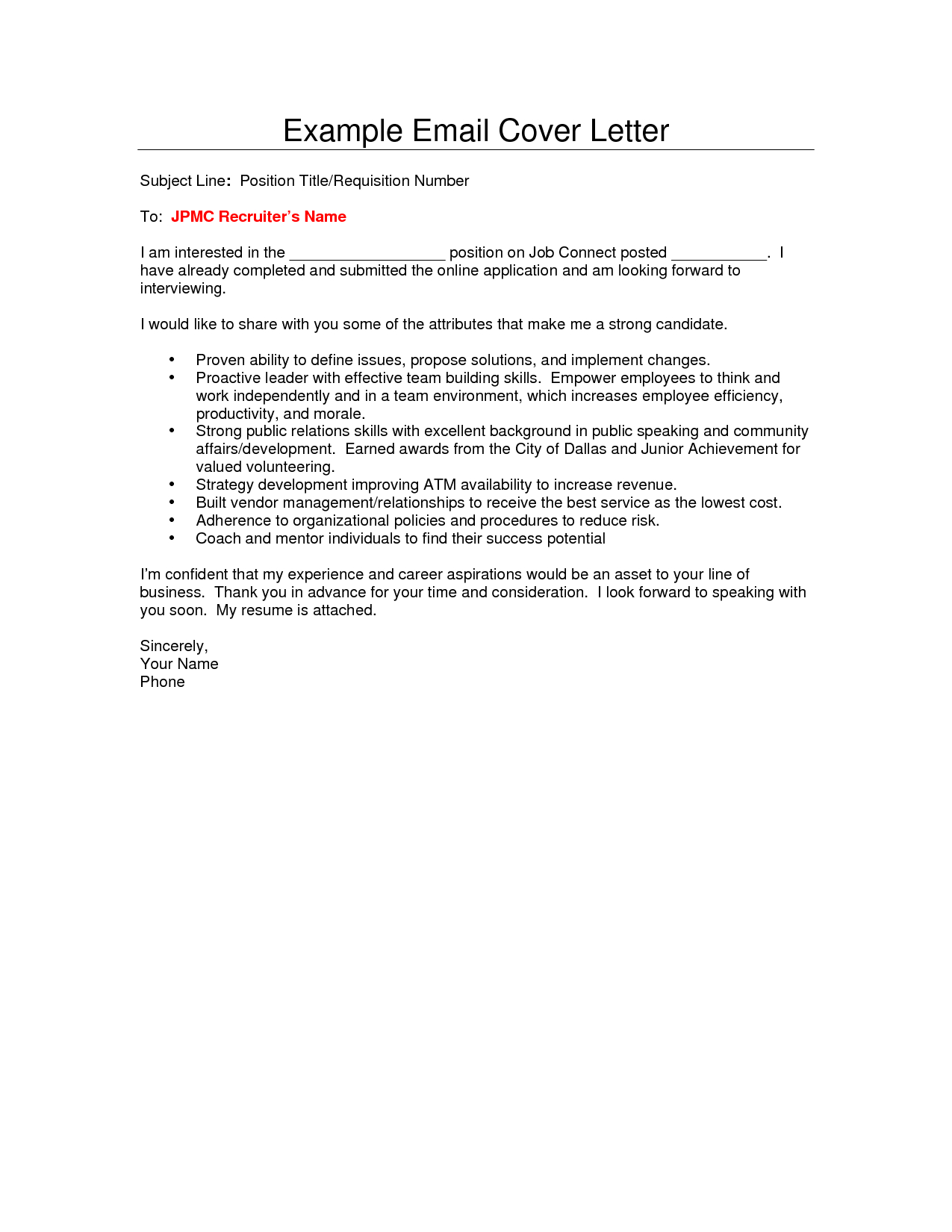 27+ Email Cover Letter Format - letterly.info