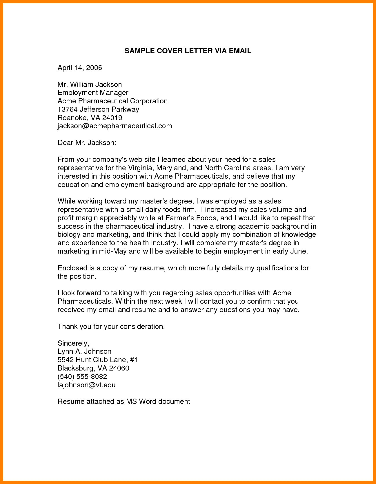 25+ Email Cover Letter - letterly.info