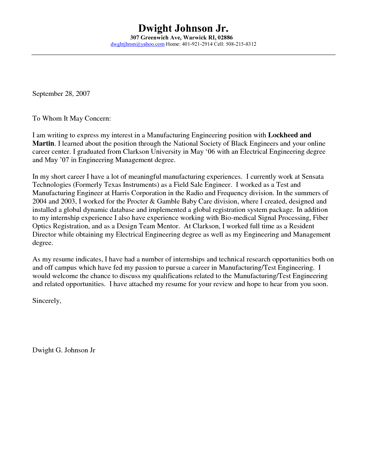 25+ Engineering Cover Letter - letterly.info