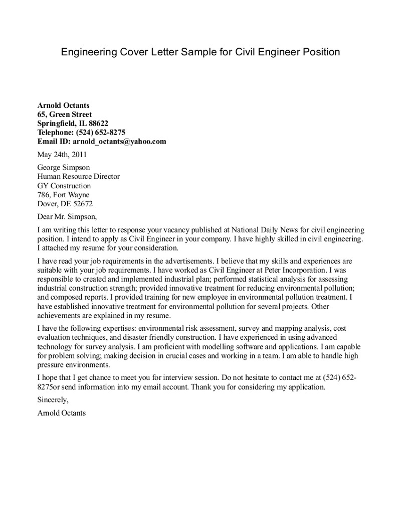 25+ Engineering Cover Letter - letterly.info