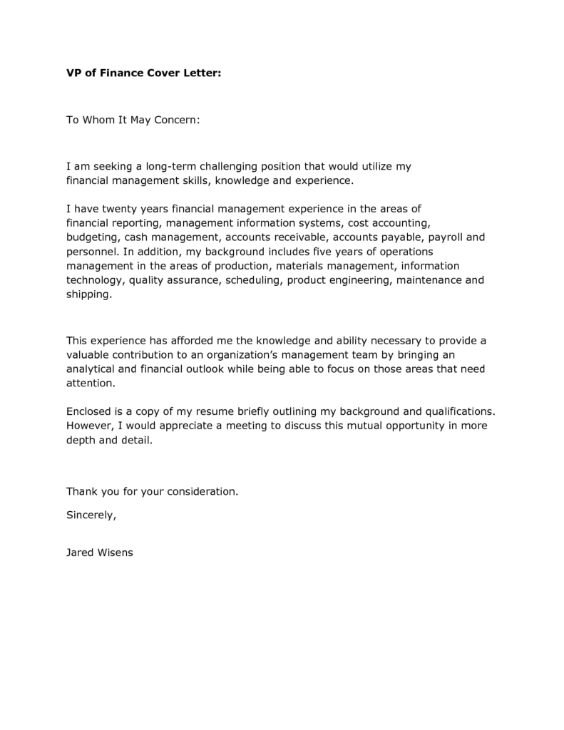 26+ Finance Cover Letter - letterly.info