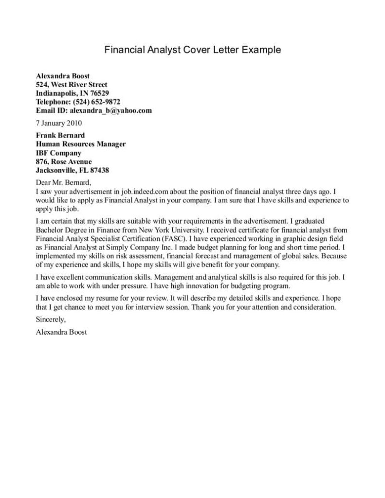 26+ Financial Analyst Cover Letter - letterly.info