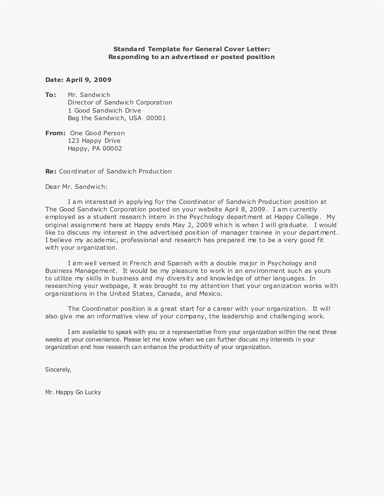 General Cover Letter Sample Generic Resume Cover Letter And Sample ...