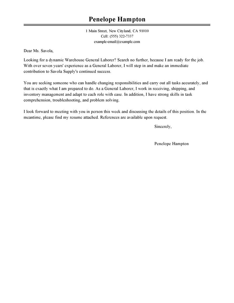 27+ General Cover Letter Sample - letterly.info
