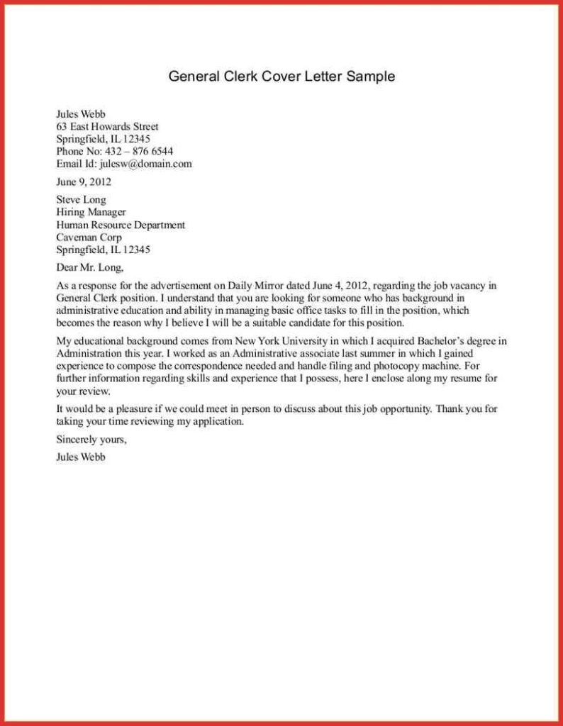 27+ General Cover Letter Sample - letterly.info
