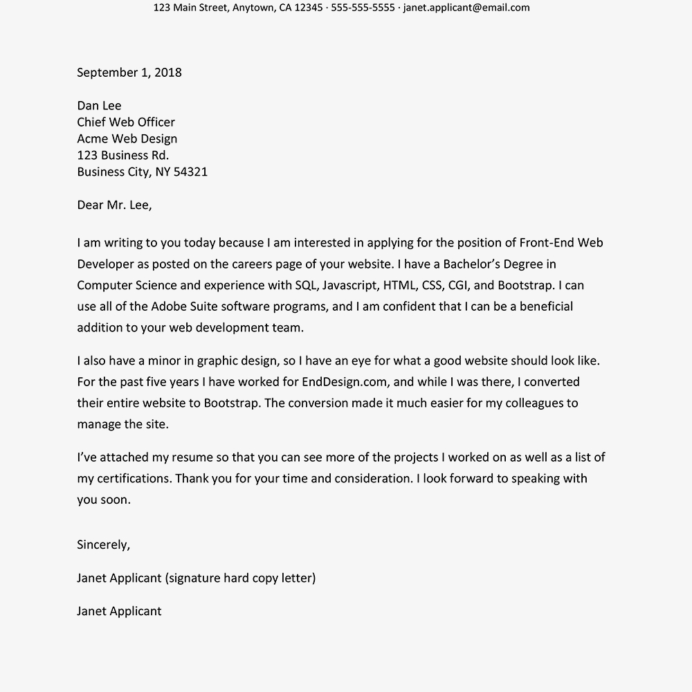 26+ Good Cover Letter For Resume - letterly.info