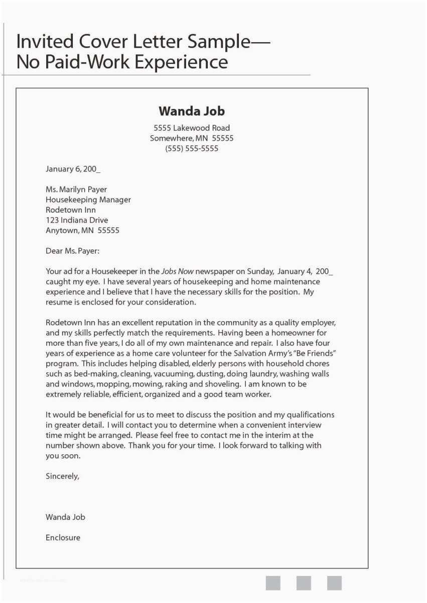 27+ Housekeeping Cover Letter - letterly.info