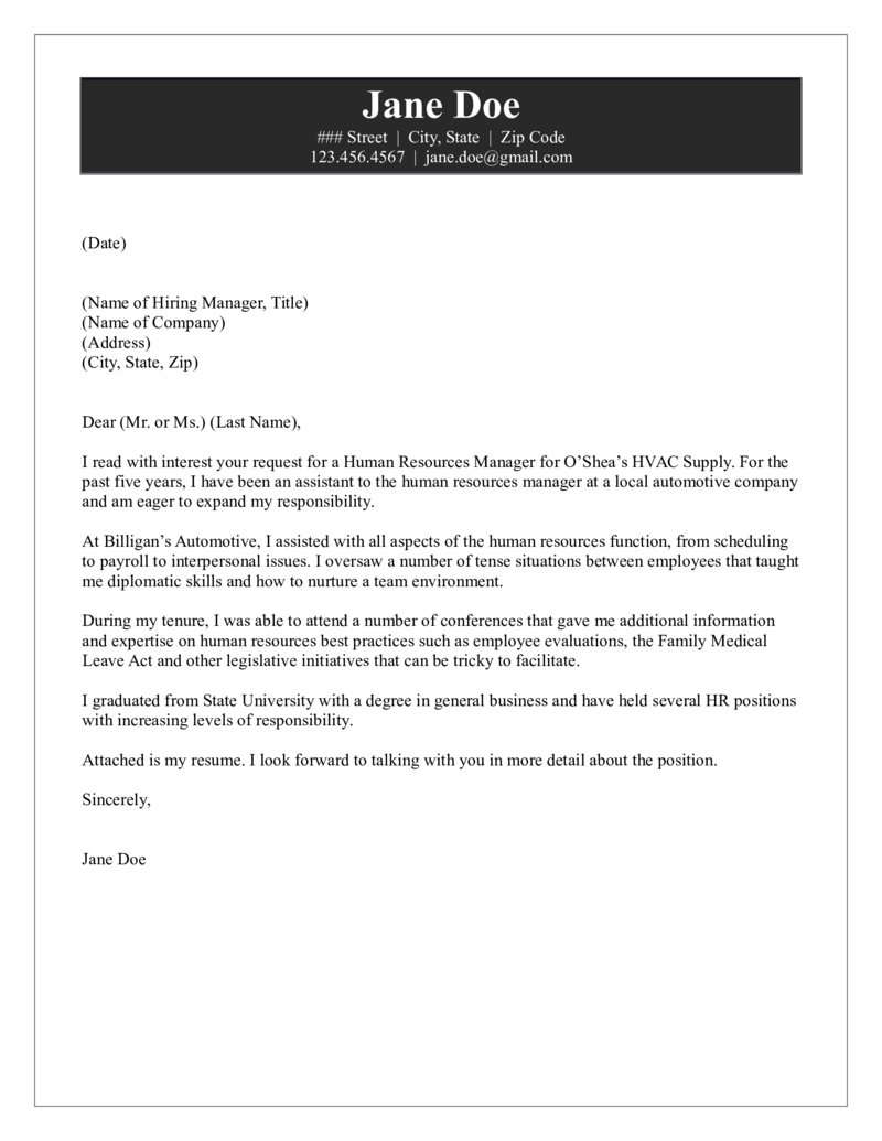 23+ Human Resources Cover Letter - letterly.info