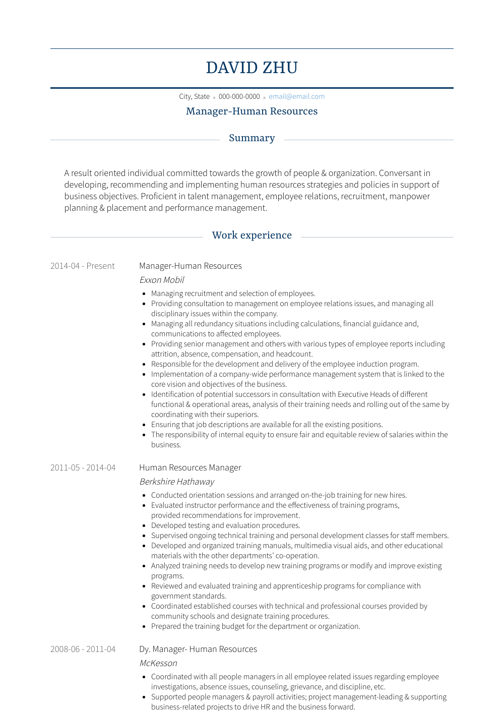 Here Some Writing Tips and Examples of Human Resources Resume ...