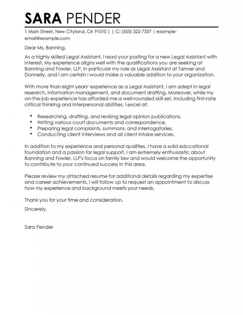 26+ Legal Assistant Cover Letter - letterly.info