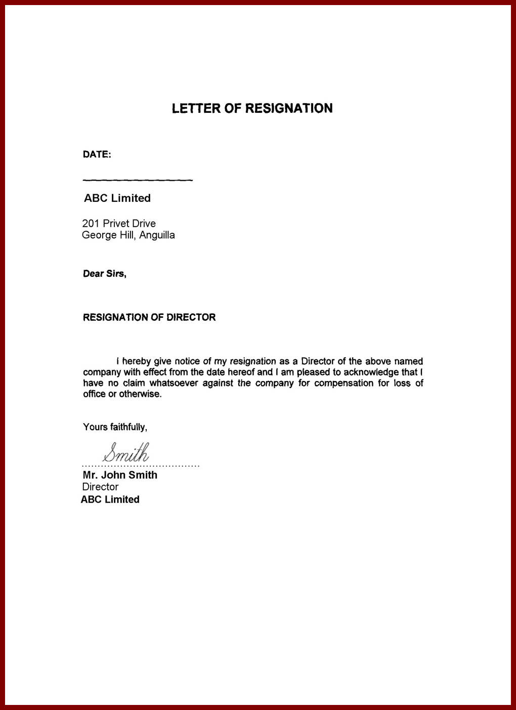 Letter of Resignation Template What Should You Write? - letterly.info