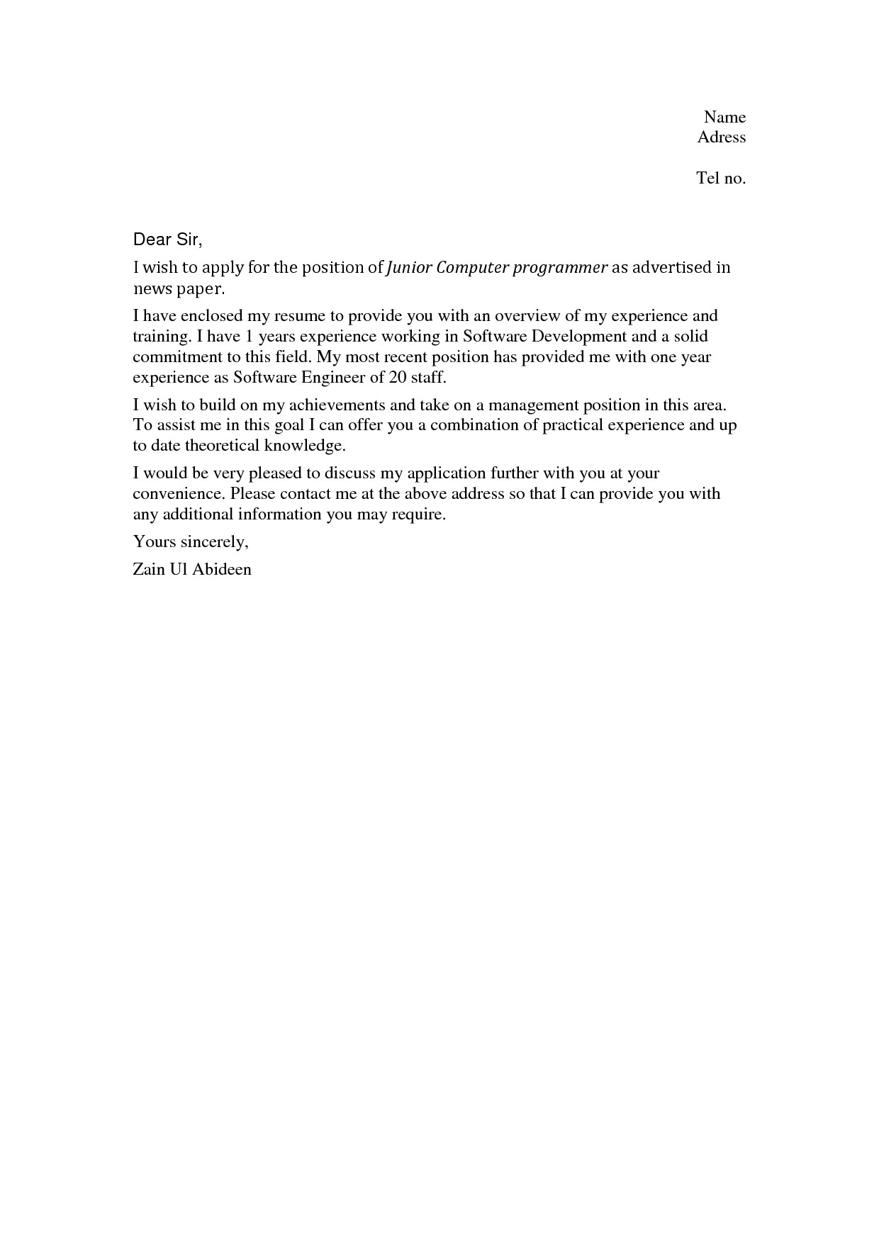 26+ No Experience Cover Letter - letterly.info