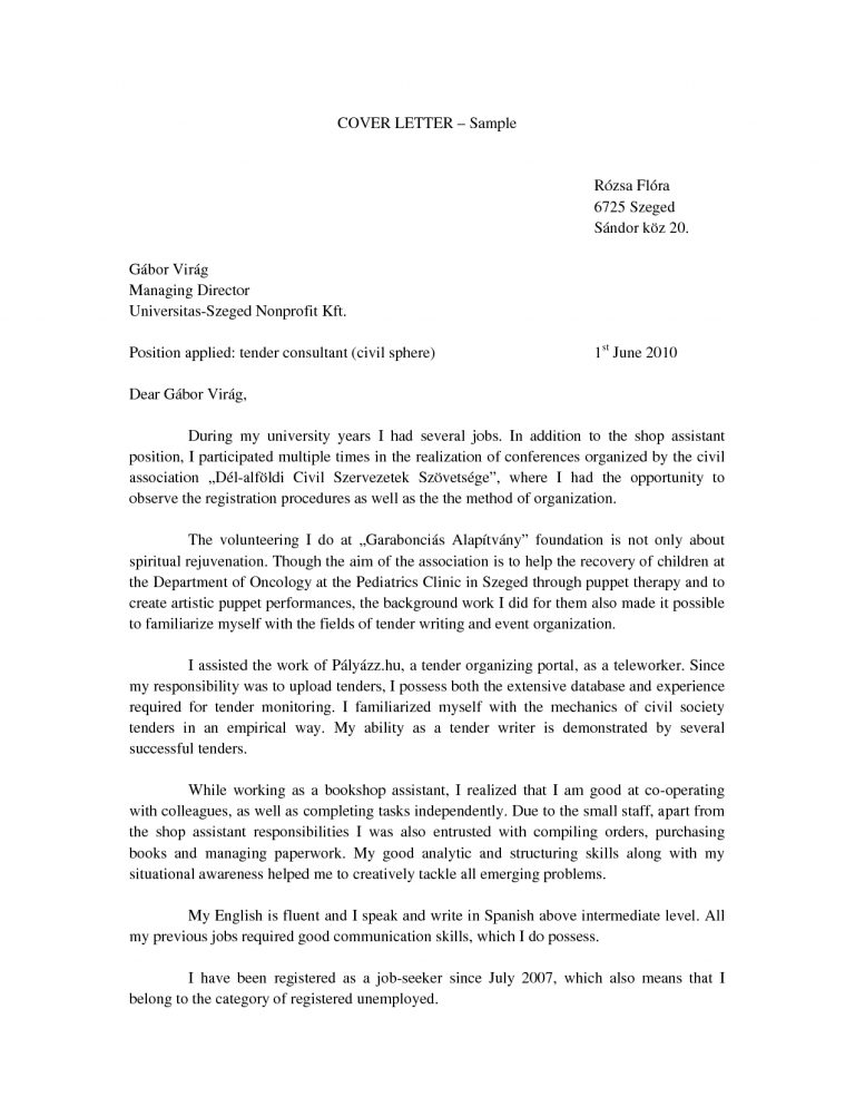 Non Profit Cover Letter Cover Letter Template Non Profit Cover Letter ...