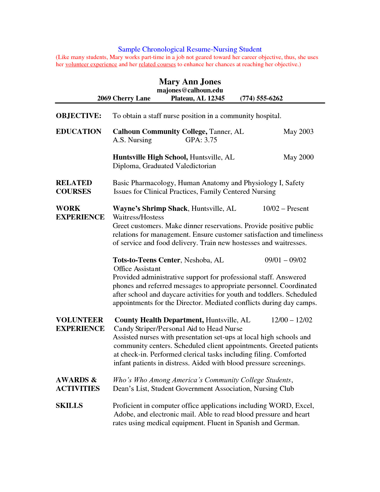 Nursing Student Cover Letter Nursing Student Resume Clinical Experience ...