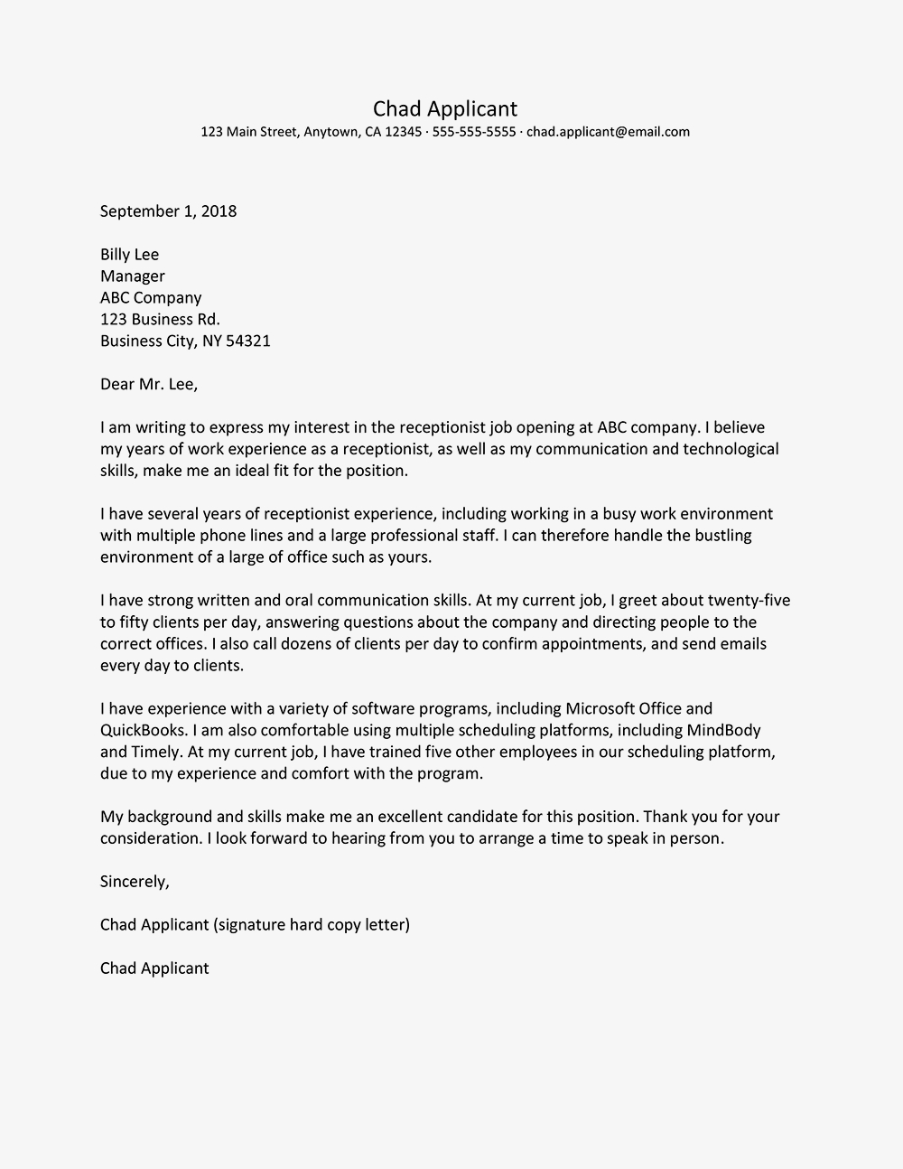 26+ Receptionist Cover Letter Sample - letterly.info