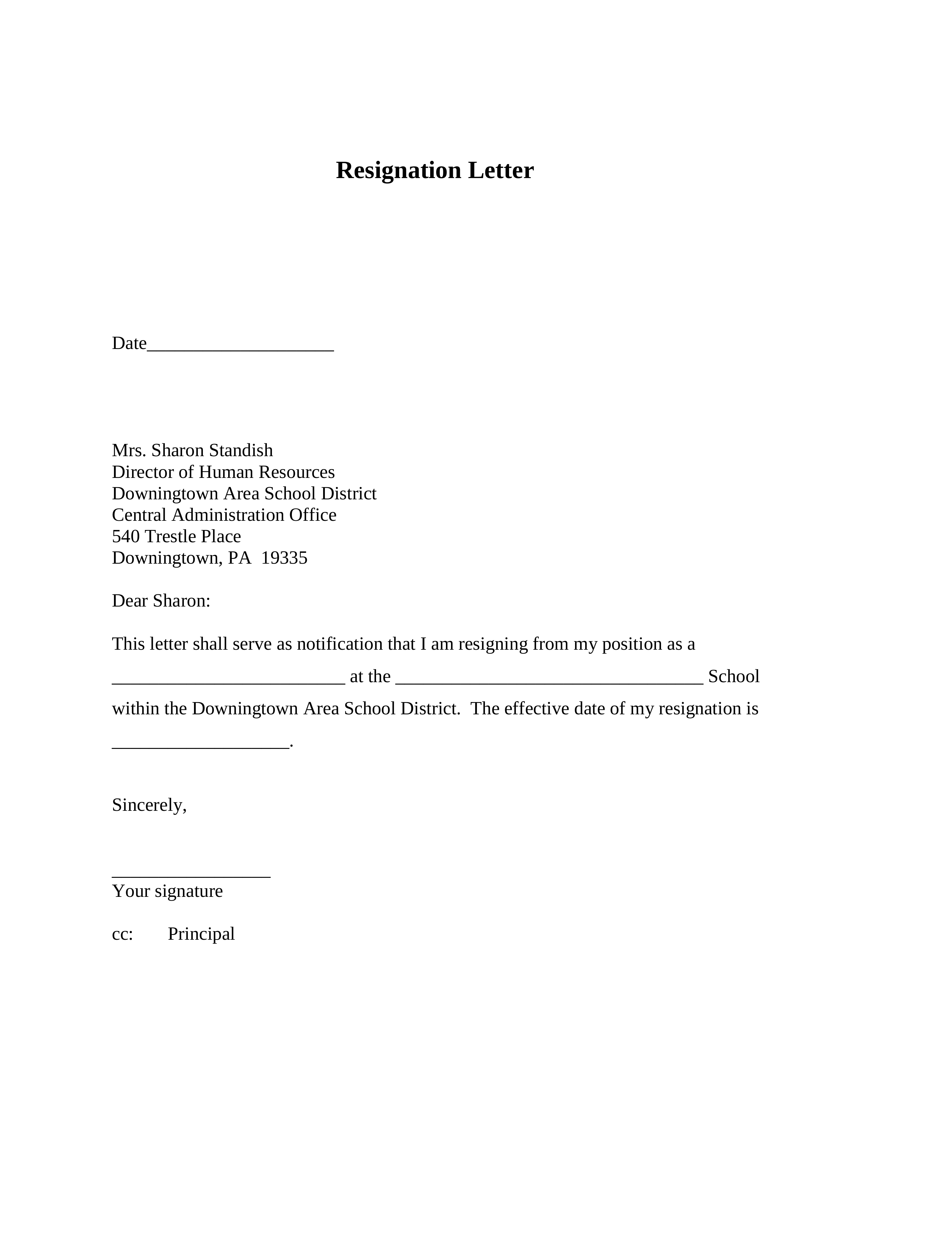 Resignation Letter Template Download Resignation Letter Samples ...