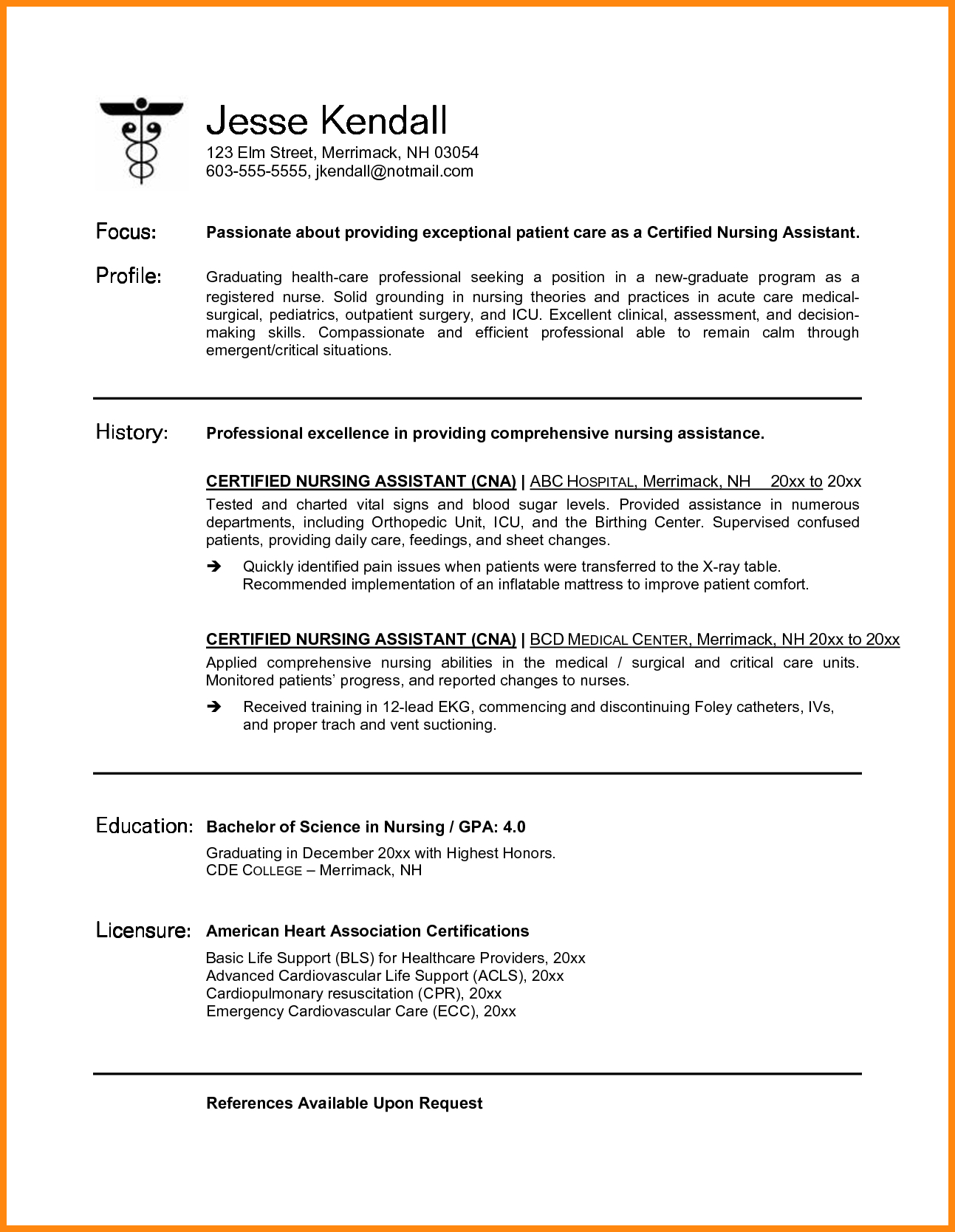 Resume Summary Examples 11 12 Cna Resume Summary Examples ...