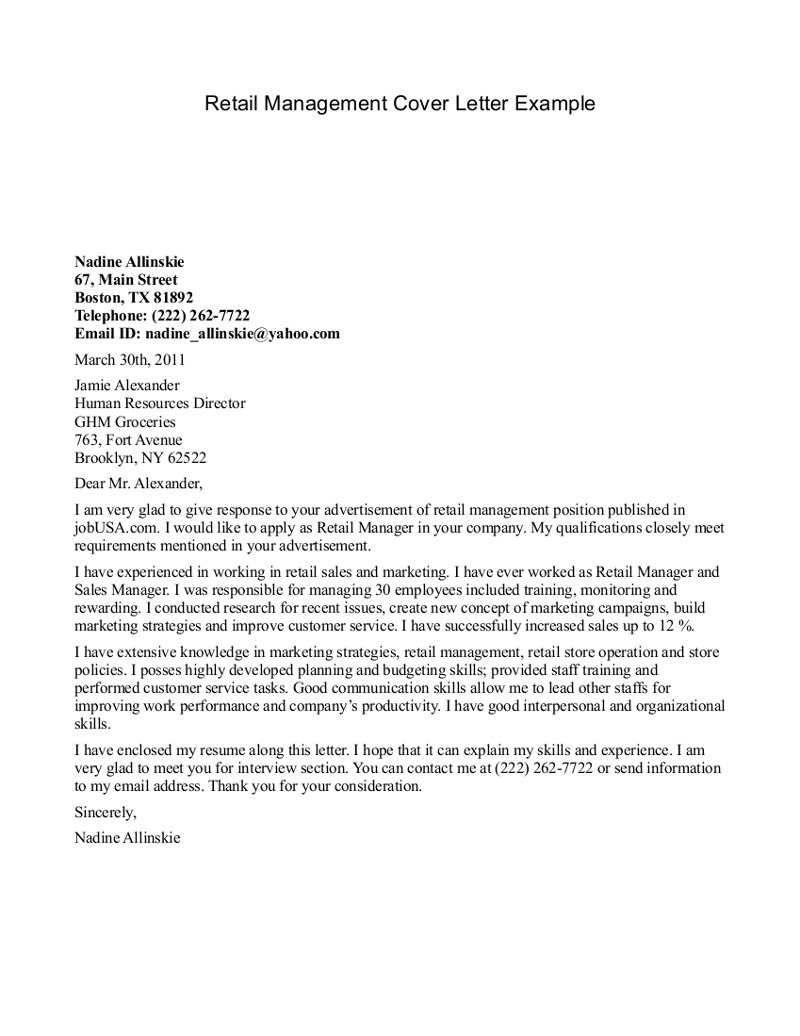 23+ Retail Cover Letter - letterly.info