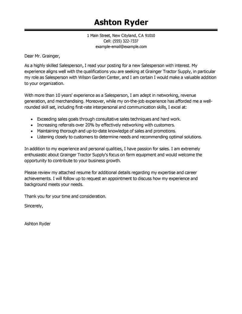 27+ Sales Cover Letter Examples - letterly.info