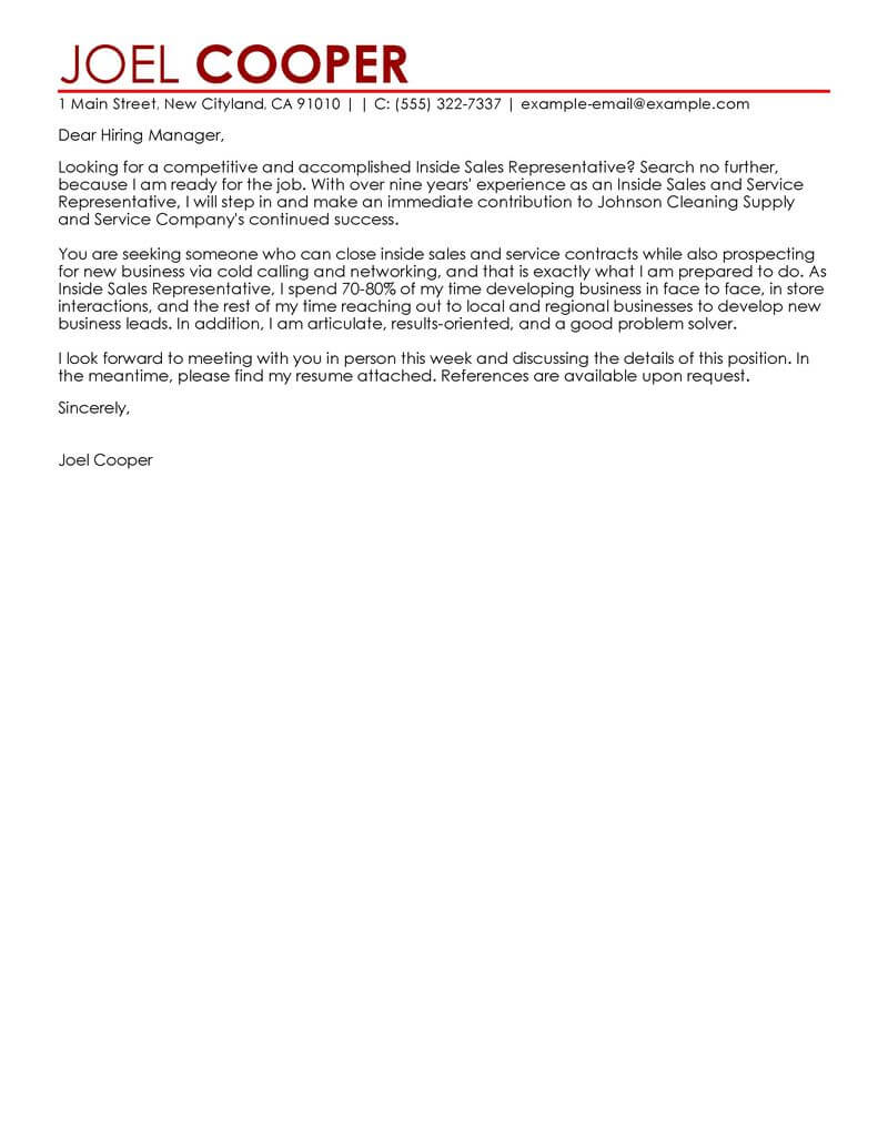 27+ Sales Cover Letter Examples - letterly.info