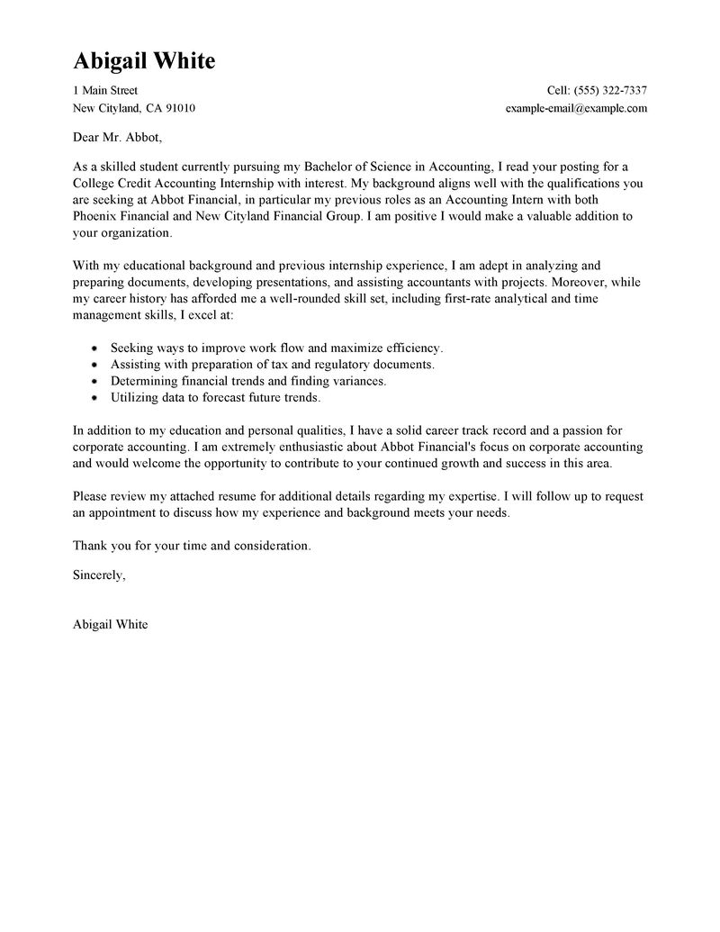 30+ Sample Cover Letter For Internship - letterly.info