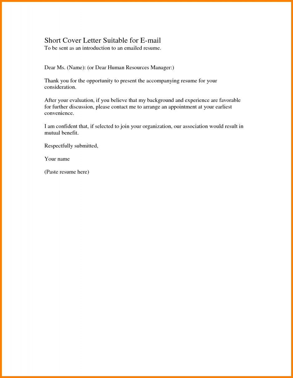 Short Cover Letter Examples 11 Example Of A Short Letter Penn Working ...