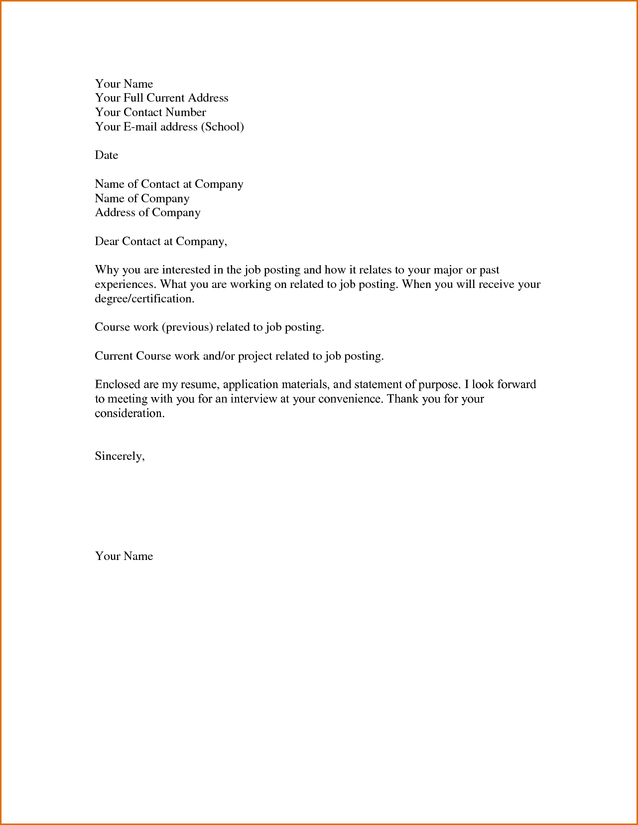 25+ Simple Cover Letter For Job Application - letterly.info