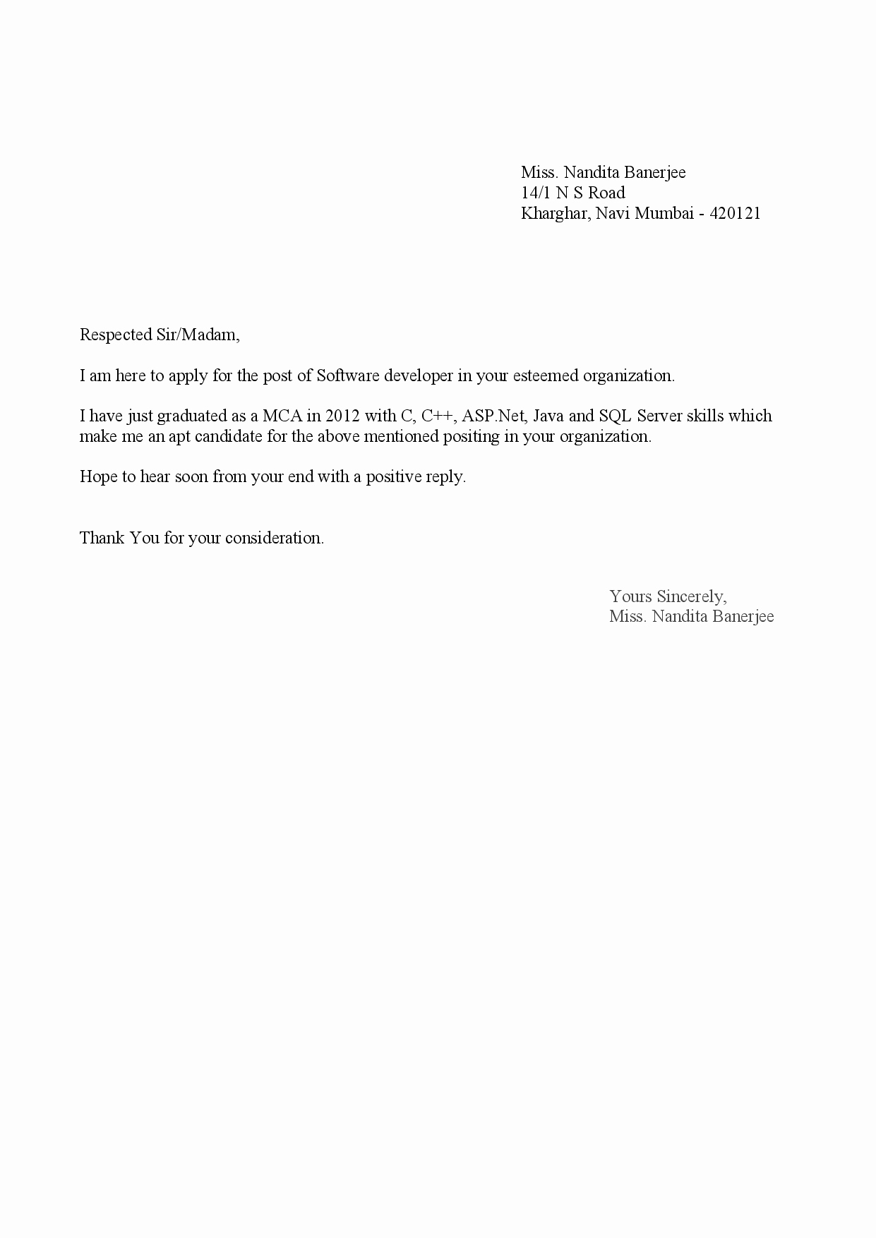 30+ Simple Cover Letter - letterly.info