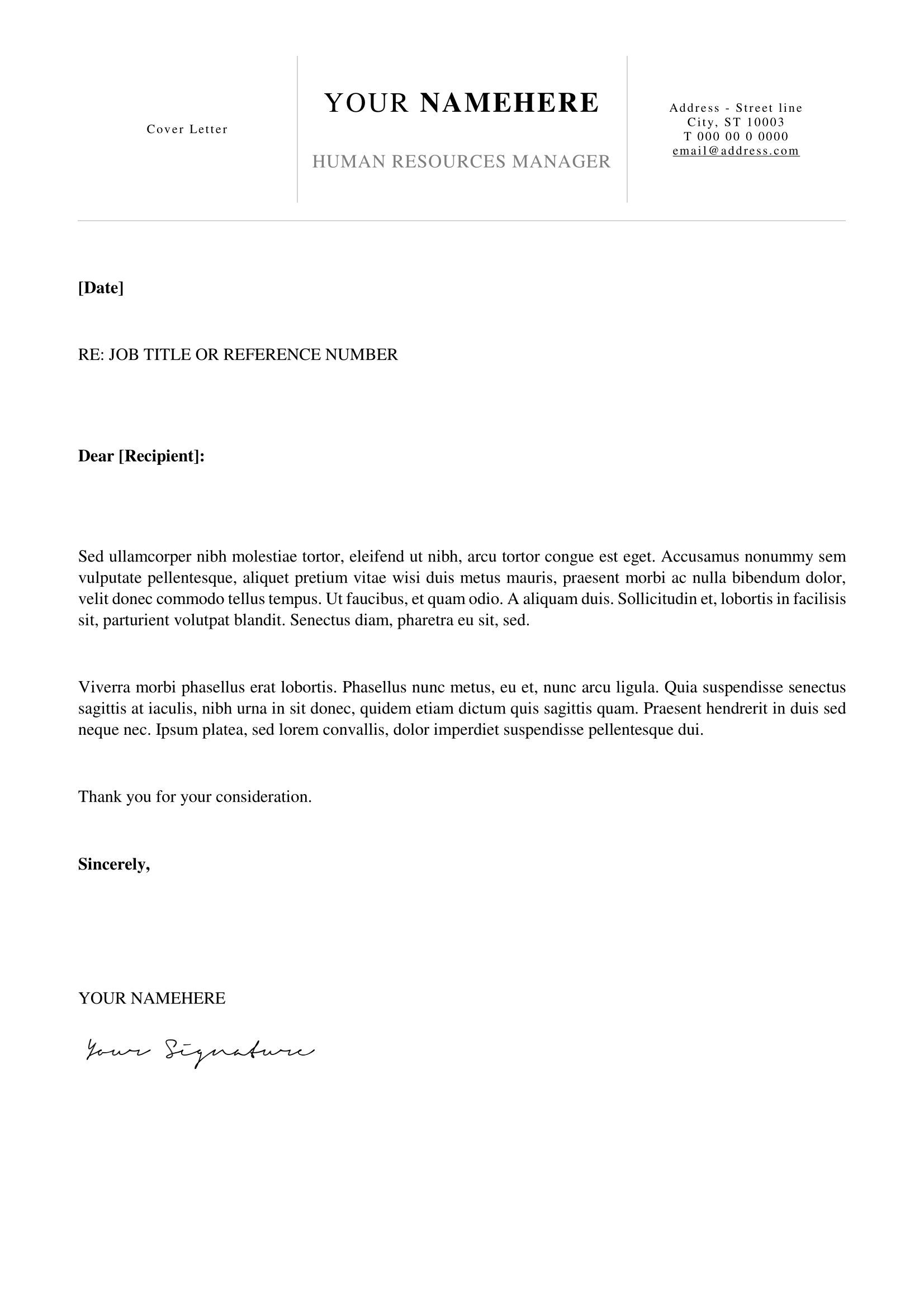 23+ Simple Cover Letter Template - letterly.info