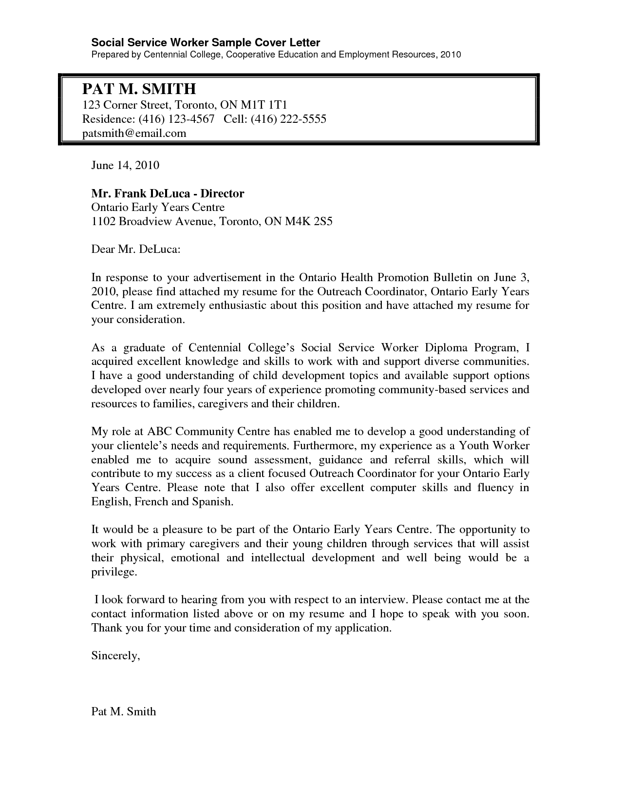 23+ Social Work Cover Letter - letterly.info